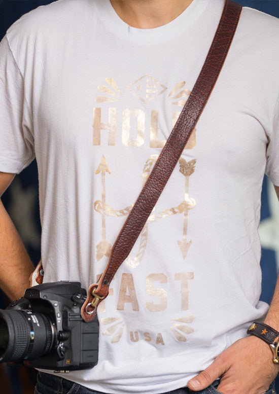 Classic American Bison Leather Neck Strap | Hold Fast